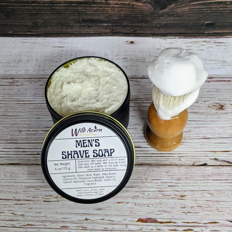 Men's Shave Soap in a Tin (brush not included) – Wild Acorn Artisan ...